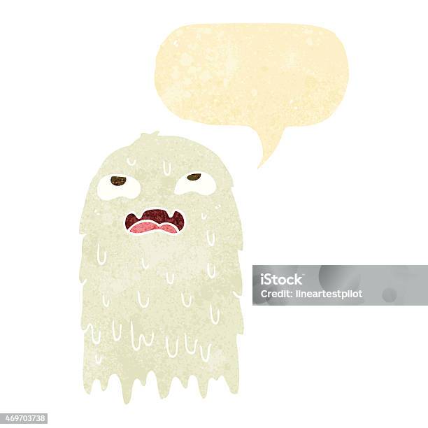 Hantu Kartun Kotor Dengan Gelembung Ucapan Ilustrasi Stok Unduh