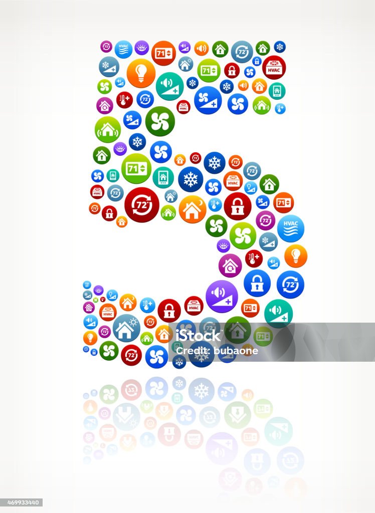 Five Home Automation And Security Vector Graphic Stock Illustration