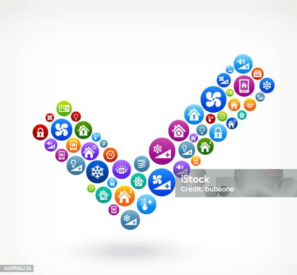 Check Mark Home Automation And Security Vector Graphic向量圖形及更多同意圖片 Istock
