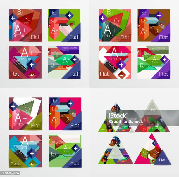 Spanduk Info Geometris Desain Datar Kotak Web Ilustrasi Stok Unduh