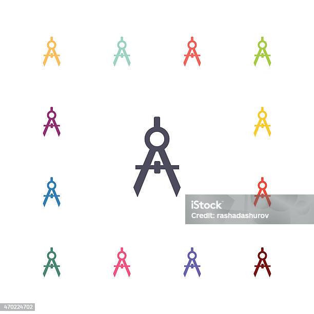Compasses 평편 아이콘 세트 2015년에 대한 스톡 벡터 아트 및 기타 이미지 2015년 건축 계획 Istock