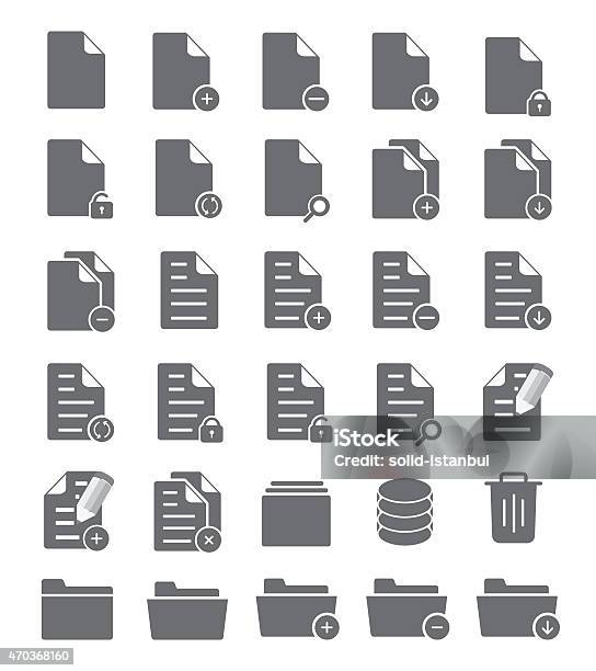 File And Folder Icons向量圖形及更多2015年圖片 2015年 下載 互聯網 Istock