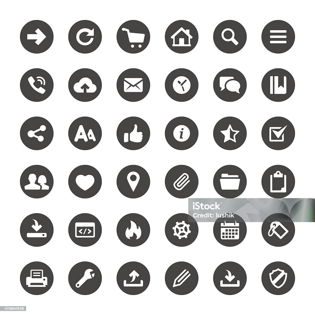 Interface And Media Basics Vector Icons Stock Illustration Download