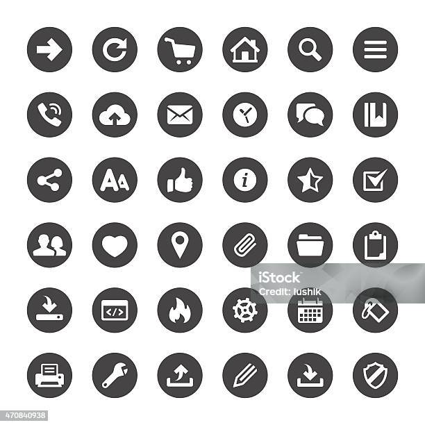 Interface And Media Basics Vector Icons向量圖形及更多紙夾圖片 紙夾 網頁 2015年 Istock