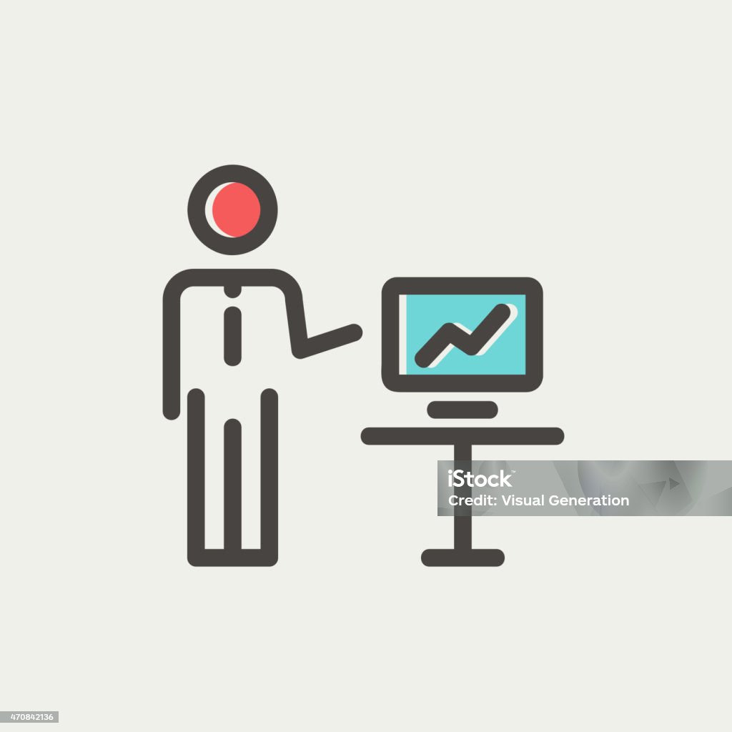 Businessman Presentation Thin Line Icon Stock Illustration - Download ... Businessman Presentation Thin Line Icon Stock Illustration - Download ...