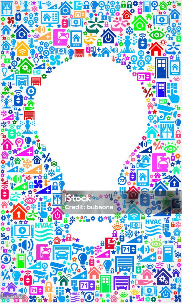 Light Bulb On Home Automation And Security Vector Background Stock