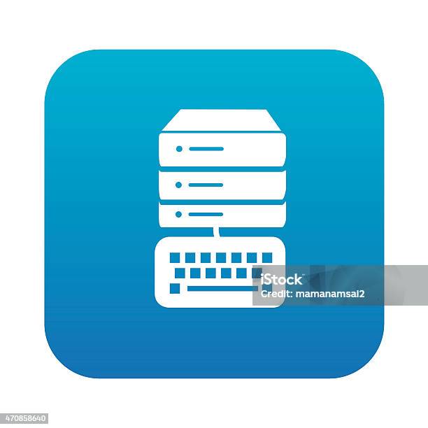Database Design On Blue Button Backgroundvector Stock Illustration