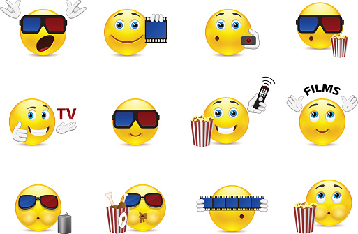 Smilies 내 영화 이모티콘에 대한 스톡 벡터 아트 및 기타 이미지 이모티콘 영화 텔레비전 Istock