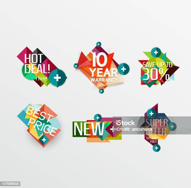 Sekumpulan Label Stiker Spanduk Lencana Dan Elemen Untuk Dijual