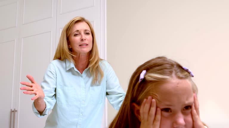 60 Mother Lecturing Daughter Who Is Ignoring Her Stock Videos And