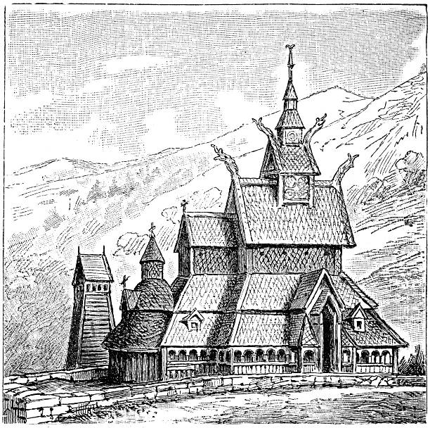 90 église En Bois Debout Stock Illustrations Graphiques Vectoriels