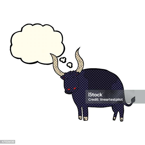 Kartun Lembu Dengan Gelembung Pemikiran Ilustrasi Stok Unduh Gambar