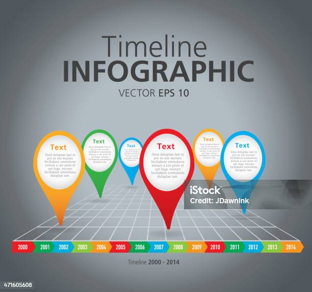 Colorful Timeline Infographic With Graph Comparison Stock Illustration