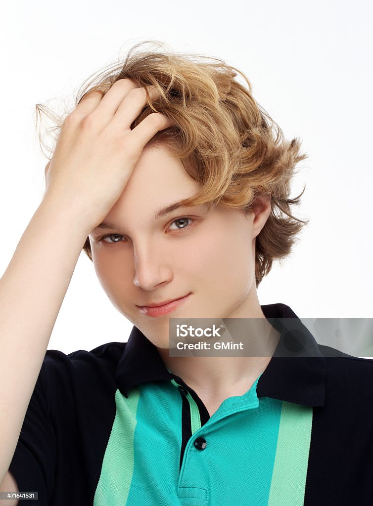 Stock Fotografie Dospívající Chlapec S Rukou Ve Vlasech Stáhnout Obrázek Nyní Adolescence