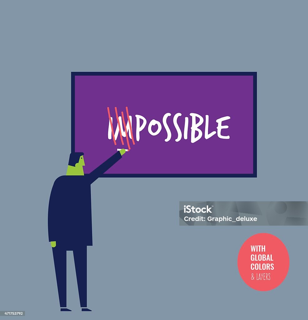 Businessman Crossing Out The Word Impossible Stock Illustration ... Businessman Crossing Out The Word Impossible Stock Illustration ...