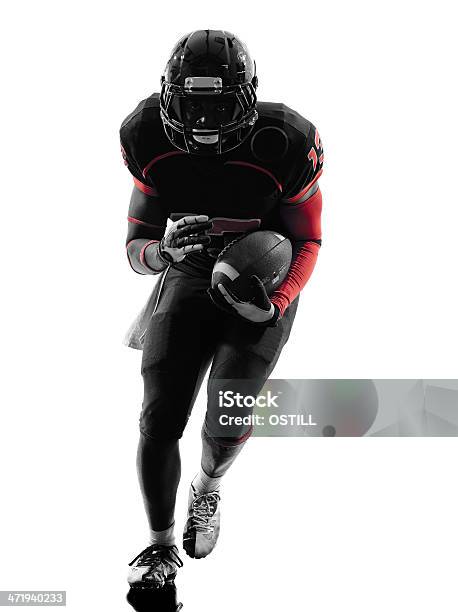 American Football Player 프로그램 실행 실루엣 미식축구 선수에 대한 스톡 사진 및 기타 이미지 미식축구