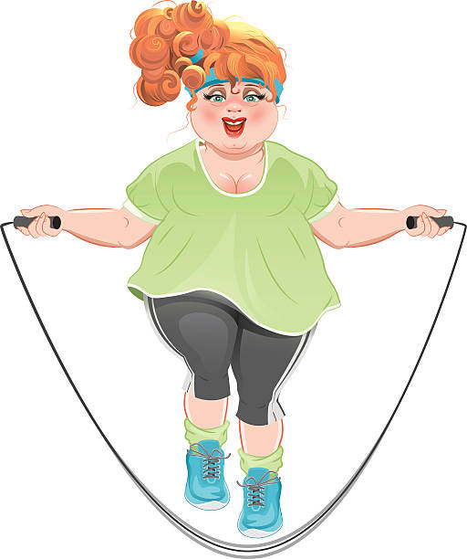 340 Heavy Woman Jumping Stock Illustrations Royalty Free Vector