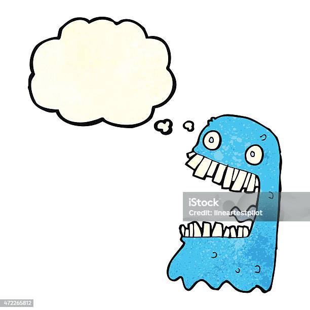 Kartun Hantu Kotor Dengan Gelembung Pemikiran Ilustrasi Stok Unduh