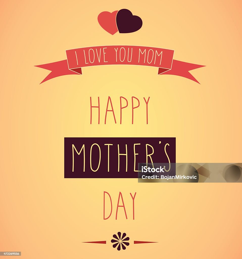 Hand Drawn Happy Mothers Day Retro Poster Stock Illustration Download