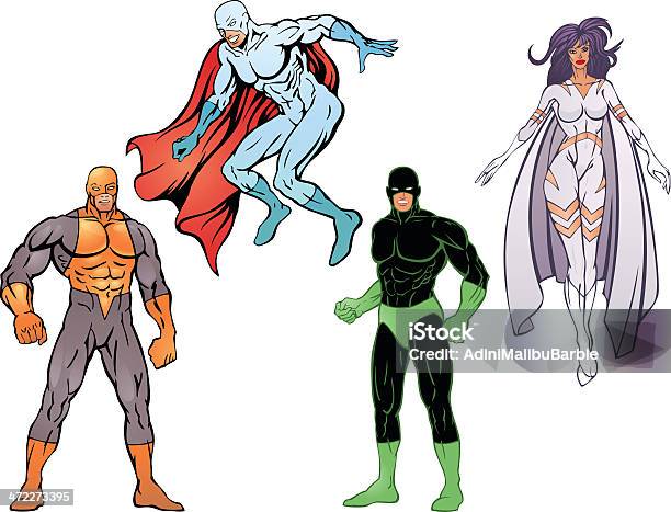 Superheroes 팩을소개합니다 Vi 슈퍼히어로에 대한 스톡 벡터 아트 및 기타 이미지 슈퍼히어로 만화책 등장인물
