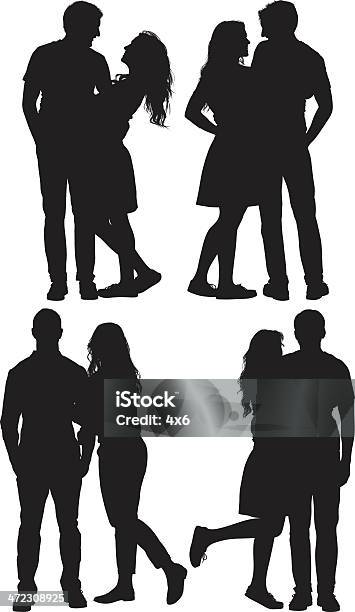 Verschiedene Silhouetten Der Paare Stock Vektor Art Und Mehr Bilder Von