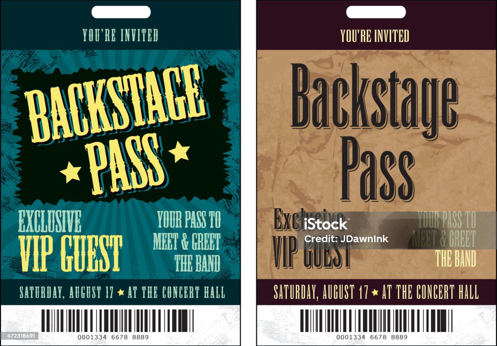 Set Of Backstage Pass Template Designs Stock Illustration - Download ... Set Of Backstage Pass Template Designs Stock Illustration - Download ...