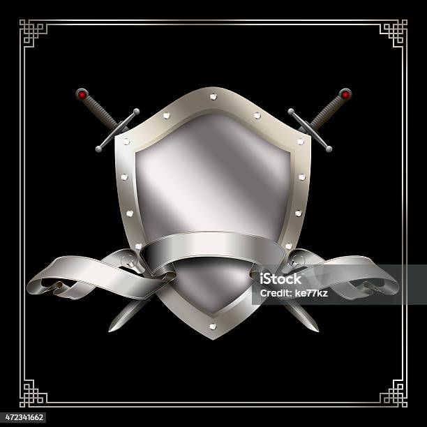 Heraldic 막다 실버 리본상 Swords 검에 대한 스톡 벡터 아트 및 기타 이미지 검 프레임 0명 Istock