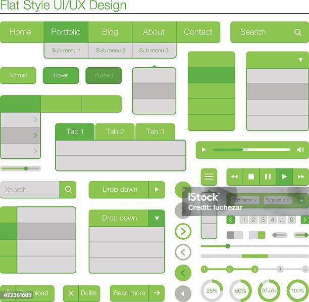 Plate Ui Ux Design Et Style Vecteurs Libres De Droits Et Plus Dimages