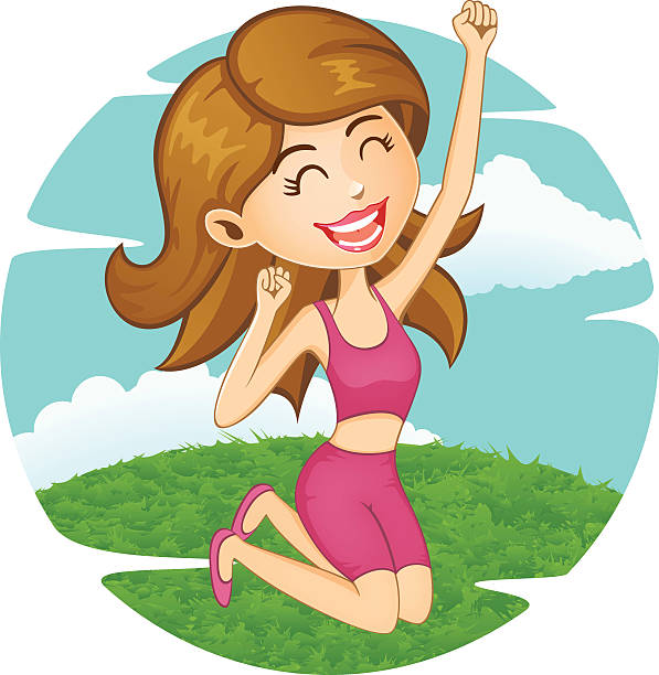 60 Girl Jumping Up Jumping For Joy Girlfriends Stock Illustrations Royalty Free Vector