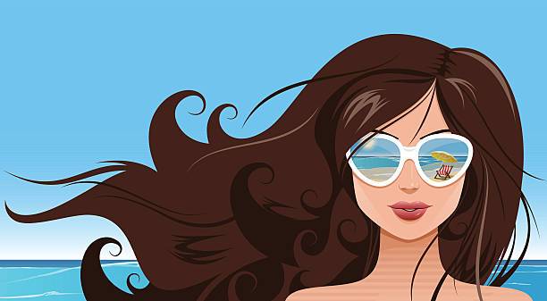 320 Femme Transat Plage Stock Illustrations Graphiques Vectoriels