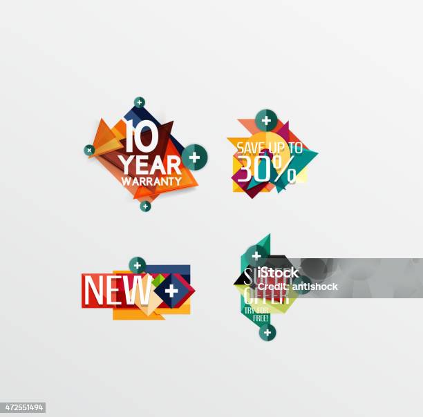 Sekumpulan Label Stiker Spanduk Lencana Dan Elemen Untuk Dijual