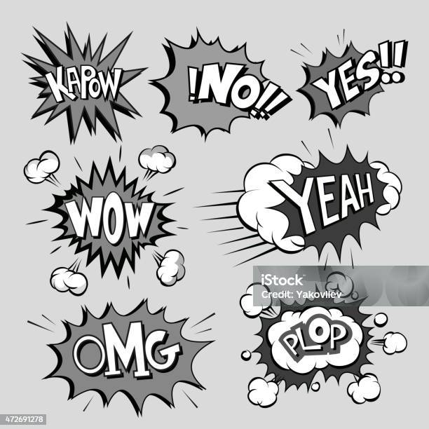 Set Of Comics Boom Vector Illustration Stock Illustration - Download