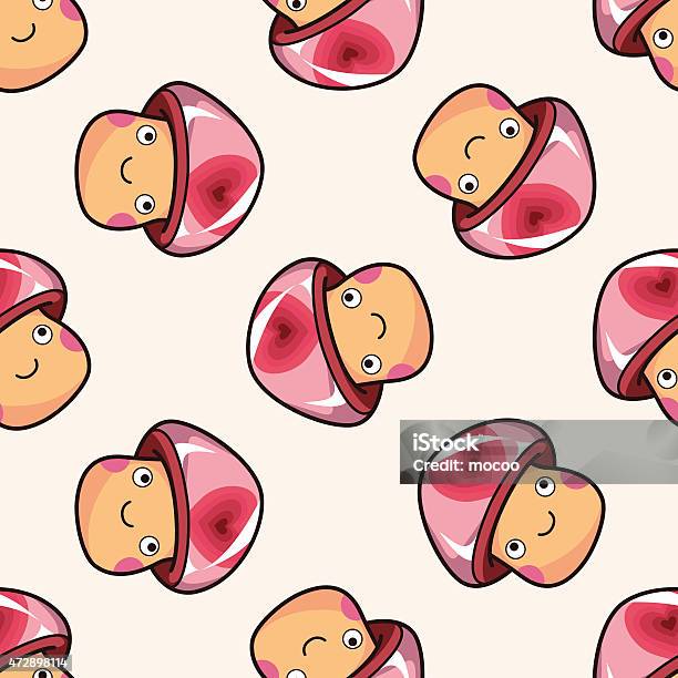 Kartun Jamur Kartun Latar Belakang Pola Mulus Ilustrasi Stok Unduh