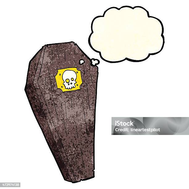 Ilustrații De Stoc Cu Sicriu De Desene Animate Infricosator Cu Bule De