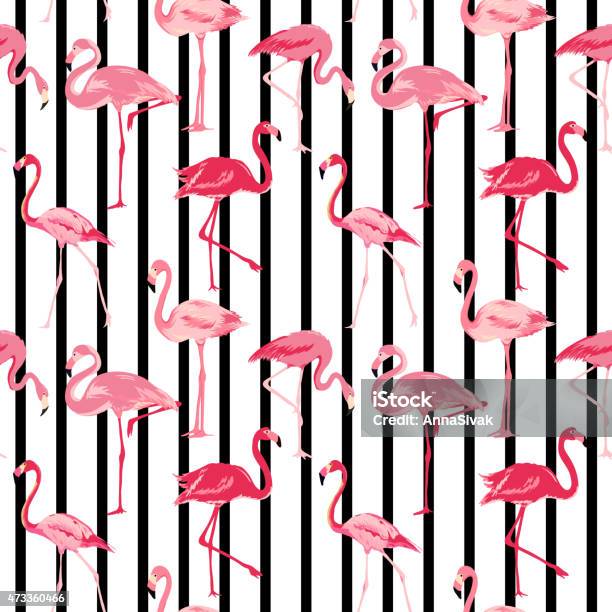 Flamingo 야생조류 배경복고풍 연속무늬 2015년에 대한 스톡 벡터 아트 및 기타 이미지 2015년 개체 그룹 고풍