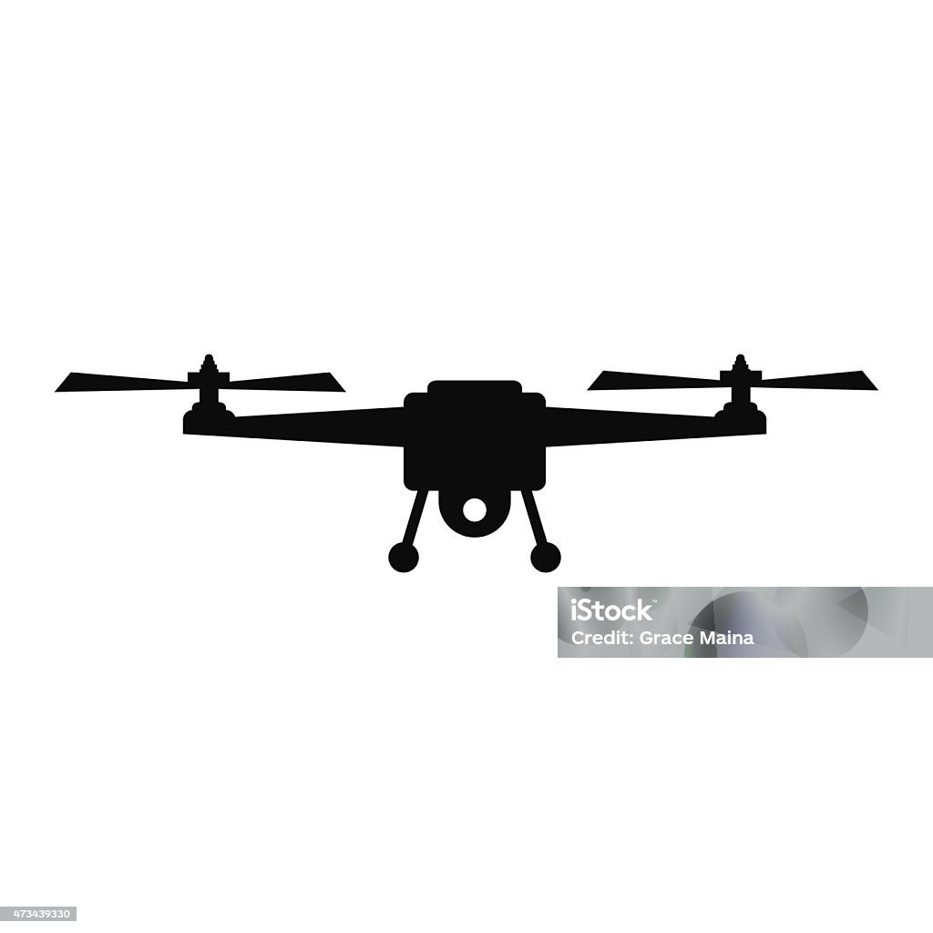 Drone Silhouette Vector Illustration Vector Stock Illustration