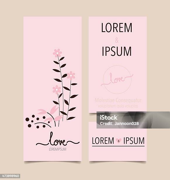 Desain Kartu Ucapan Romantis Dengan Latar Belakang Bunga Vektor Sakit