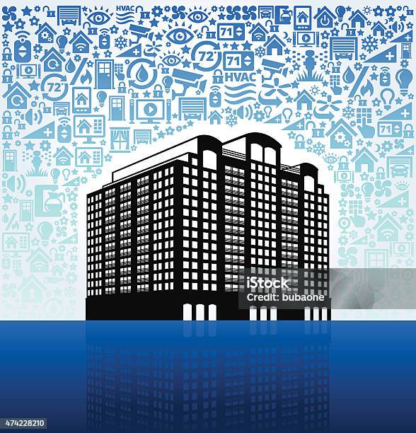 Gedung Apartemen Di Home Automation And Security Vector Background