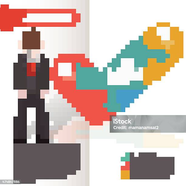 Checking Puzzlebusinessmaninfographic On Clean Backgroundvector Stock