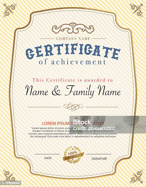 Retro Certificate Design Template向量圖形及更多地理邊界圖片 地理邊界 有邊框的 猶太教 Istock
