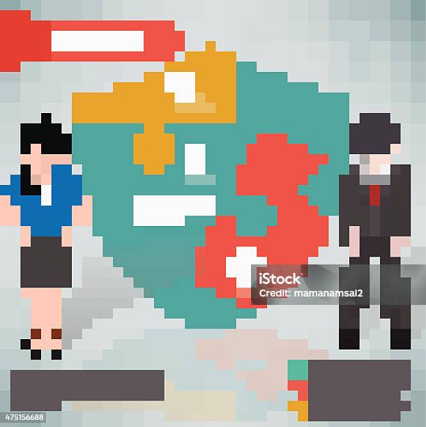 Badge Puzzle Businessman Infographic On Clean Background Vector向量圖形及更多