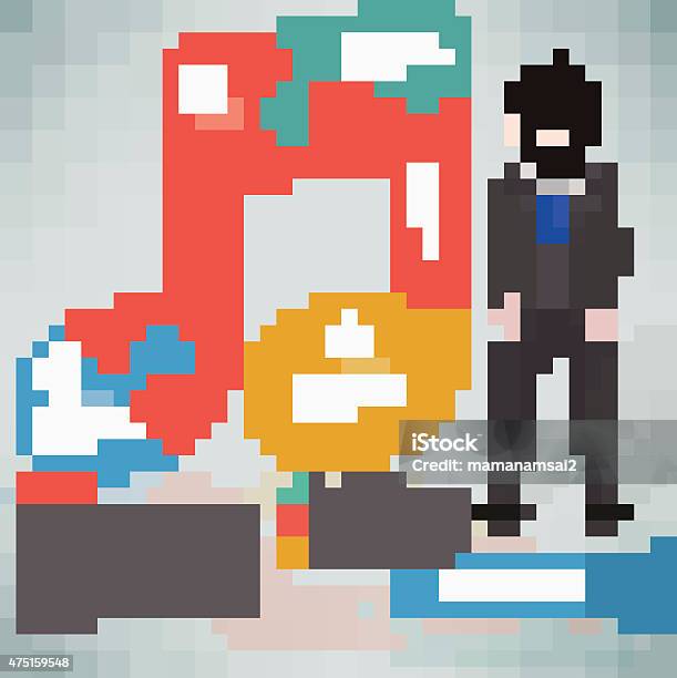 Sound Puzzle Businessman Infographic On Clean Background Vector向量圖形及更多