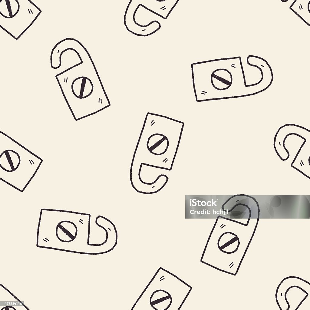 Do Not Disturb Doodle Seamless Pattern Background Stock Illustration