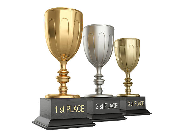 Free picture: Silver-platinum trophy with a gold medal, a worthy prize ...
