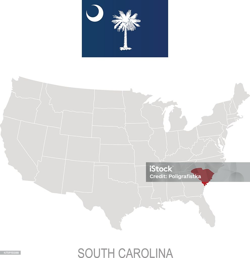 Flagge Von South Carolina Und Lage Auf Usakarte Stock Vektor Art und ... Flagge Von South Carolina Und Lage Auf Usakarte Stock Vektor Art und ...