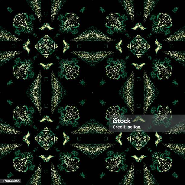 Seni Dekoratif Pola Geometris Ilustrasi Simetris Fraktal Abstrak