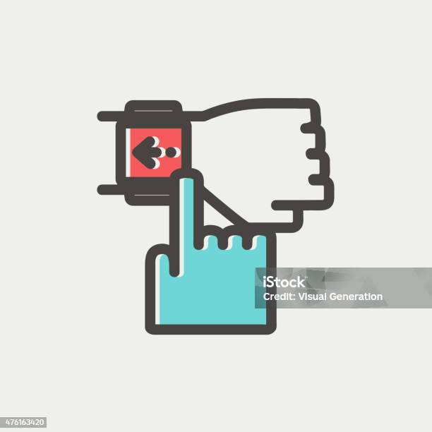 Jam Tangan Pintar Menunjuk Dengan Jari Ikon Garis Tipis Ilustrasi Stok ... Jam Tangan Pintar Menunjuk Dengan Jari Ikon Garis Tipis Ilustrasi Stok ...