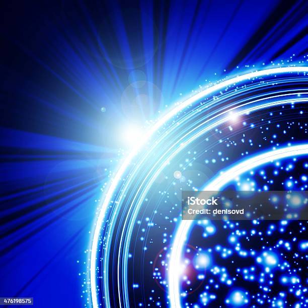 Blue Background With Planet And Rays向量圖形及更多外太空圖片 外太空 外星人 夜晚 Istock