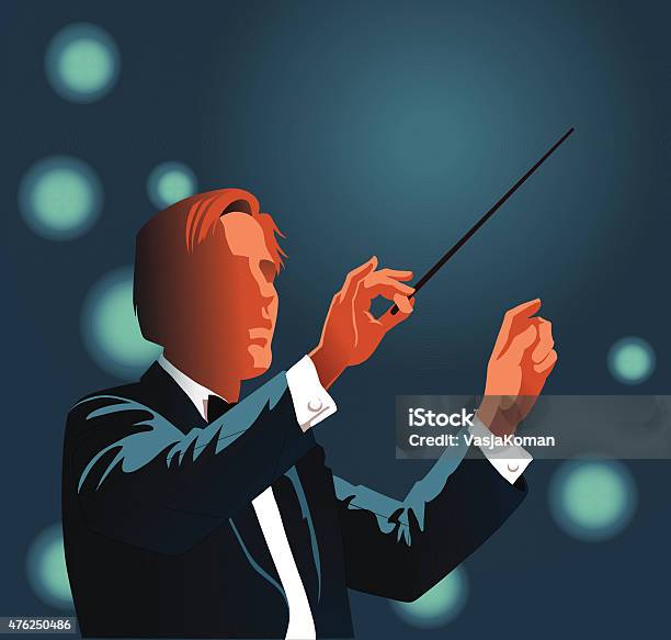 Orchestra Conductor Conducting Clasical Music向量圖形及更多指揮家圖片 指揮家 電腦圖形