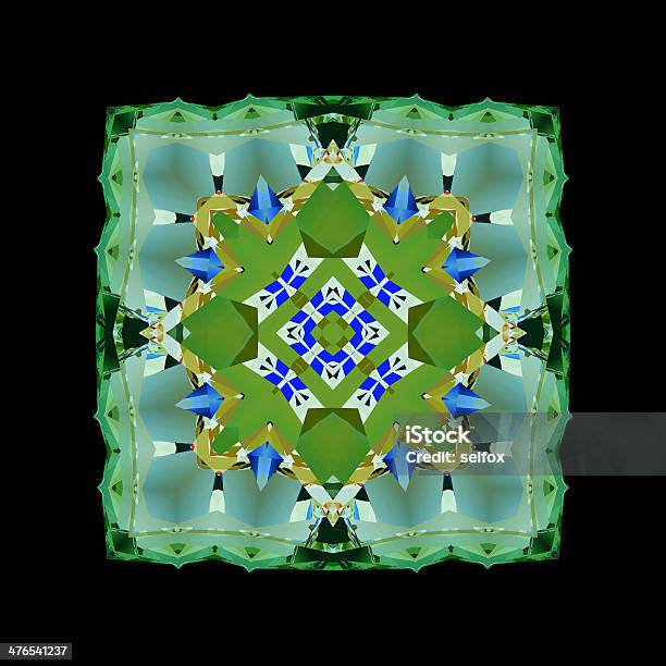 Seni Dekoratif Pola Geometris Ilustrasi Simetris Fraktal Abstrak